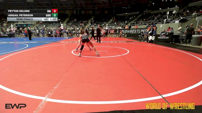 98 lbs Semifinal - Peyton Eklund, Hastings Wrestling Academy vs Abigail ...