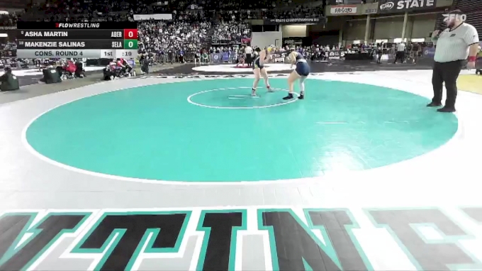 Girls 2A 155 lbs Cons. Round 4 - Asha Martin, Aberdeen (Girls) vs ...