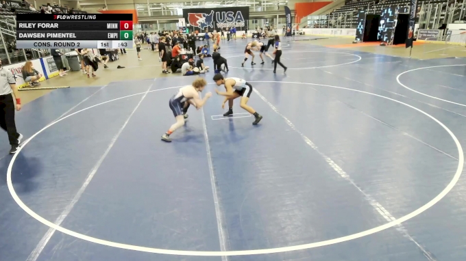 Junior Boys - 157 lbs Cons. Round 2 - Riley Forar, Minnesota vs Dawsen ...