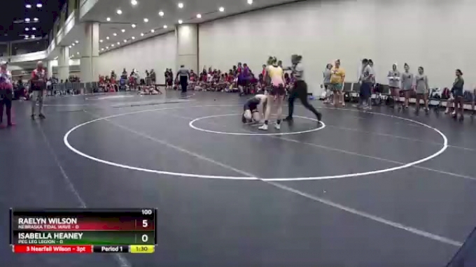 100 lbs Round 4 (10 Team) - Raelyn Wilson, Nebraska Tidal Wave vs Isabella Heaney, Peg Leg Legion