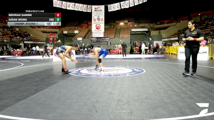 Junior Boys - 120 lbs Champ. Round 1 - Aidan Jeong, Castro Valley High ...