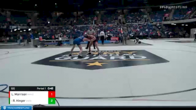 120 lbs Champ. Round 1 - Ryan Hinger, Sandburg vs Luke Morrison, Maine ...