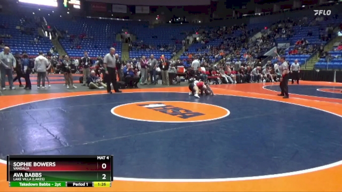 125 lbs Semifinal - Ava Babbs, Lake Villa (Lakes) vs Sophie Bowers ...