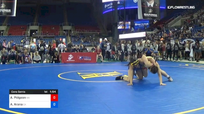 164 lbs Cons Semis - Alycia Pidgeon, Washington vs Alyssa Arana, California