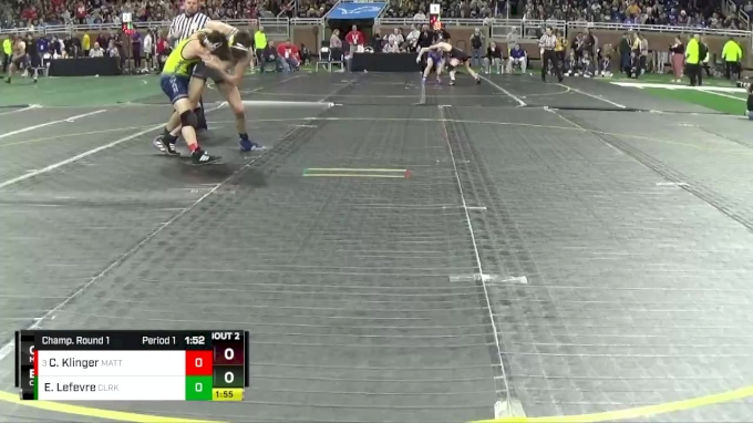 D1-150 lbs Champ. Round 1 - Colby Klinger, Mattawan HS vs Ethan Lefevre ...