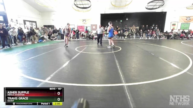 157 lbs Champ. Round 1 - Travis Grace, Gilroy vs Asher Supple, Menlo ...