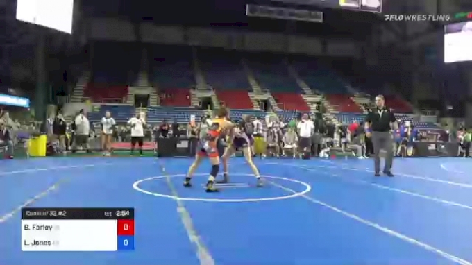100 lbs Consi Of 32 #2 - Bryce Farley, Virginia vs Lillian Jones, Arkansas