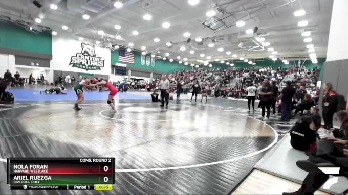 116 lbs Cons. Round 2 - Nola Foran, Harvard Westlake vs Ariel Ruezga ...