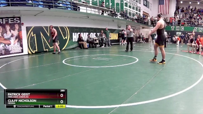 285 lbs Champ. Round 2 - Clilff Nicholson, Medina vs Patrick Geist ...