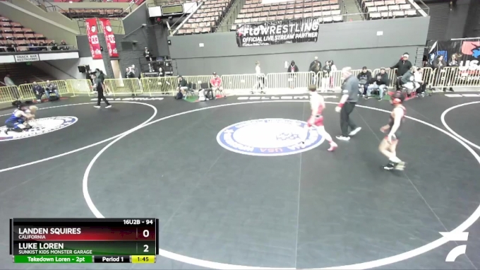 94 lbs Semifinal - Landen Squires, California vs Luke Loren, Sunkist ...