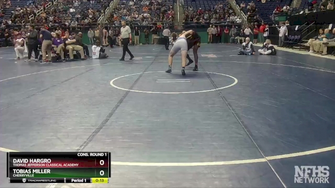 1A 195 lbs Cons. Round 1 - Tobias Miller, Cherryville vs David Hargro ...