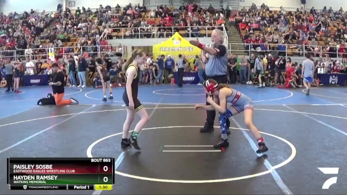 90 lbs Semifinal - Paisley Sosbe, Eastwood Eagles Wrestling Club vs ...