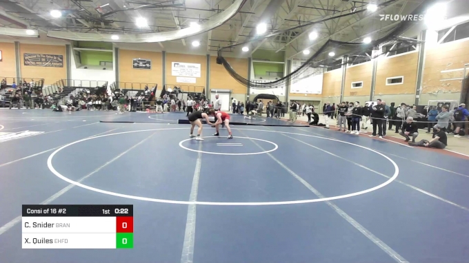 170 lbs Consi Of 16 #2 - Cole Snider, Branford vs Xavier Quiles, East ...