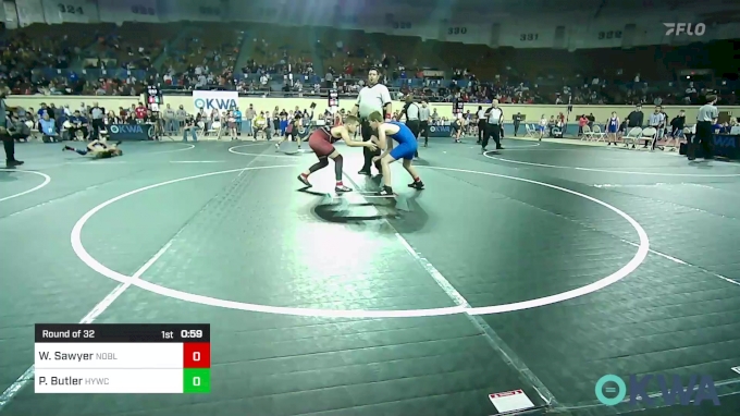 100 lbs Round Of 32 - Waylon Sawyer, Noble Takedown Club vs Preston ...