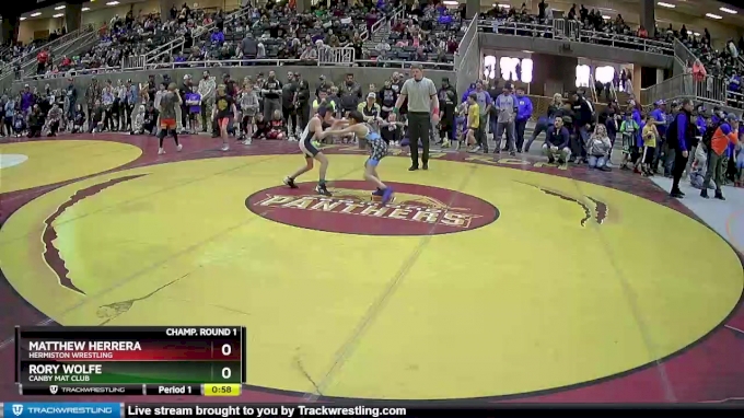 70 lbs Champ. Round 1 - Rory Wolfe, Canby Mat Club vs Matthew Herrera ...
