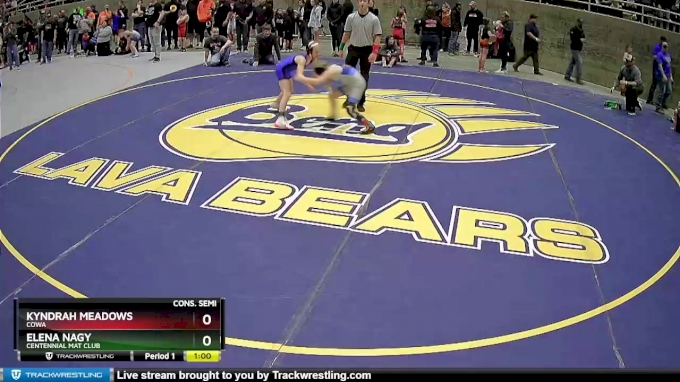 75 lbs Cons. Semi - Elena Nagy, Centennial Mat Club vs Kyndrah Meadows ...