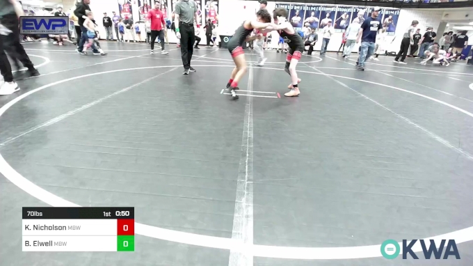 70 lbs 3rd Place - Kyndall Nicholson, Mustang Bronco Wrestling Club vs ...