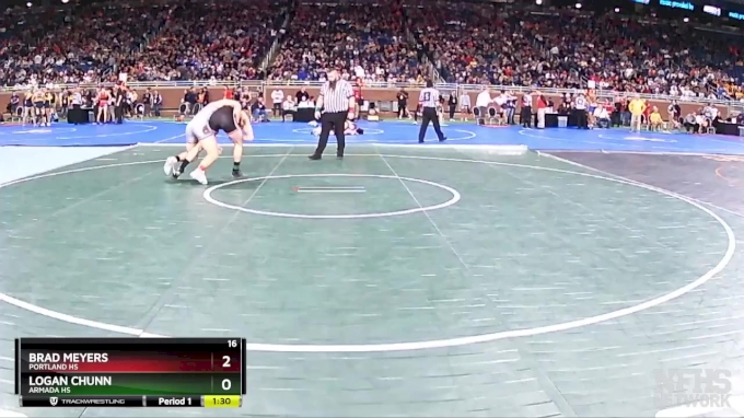 D3-165 lbs Champ. Round 1 - Brad Meyers, Portland HS vs Logan Chunn ...