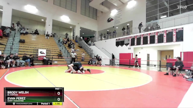 285 lbs Quarterfinal - Evan Perez, Saint Augustine vs Brody Welsh, El ...