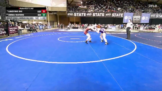 Girls 3A 120 lbs Champ. Round 1 - Emma Waters, Heritage (Girls) vs ...