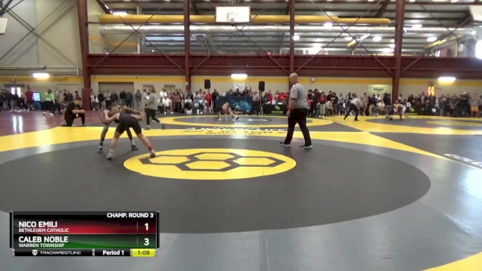 106 lbs Champ. Round 3 - Caleb Noble, Warren Township vs Nico Emili ...