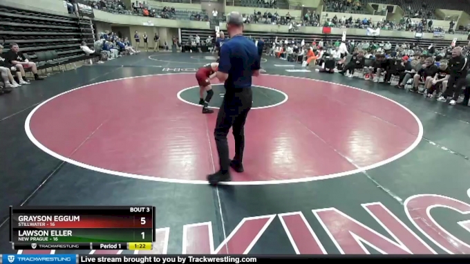 106 lbs Round 2 (4 Team) - Lawson Eller, New Prague vs Grayson Eggum ...