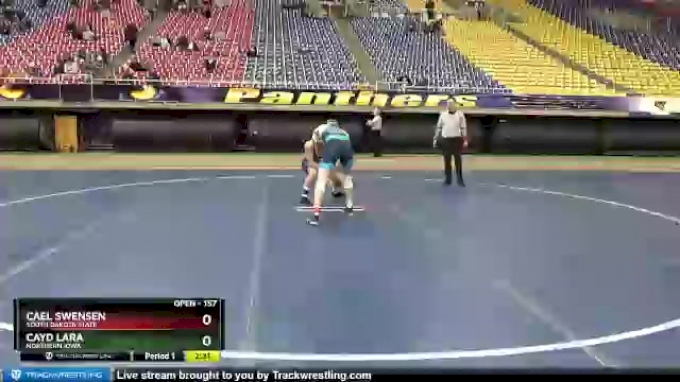 157 lbs Cons. Semi - Cayd Lara, Northern Iowa vs Cael Swensen, South ...