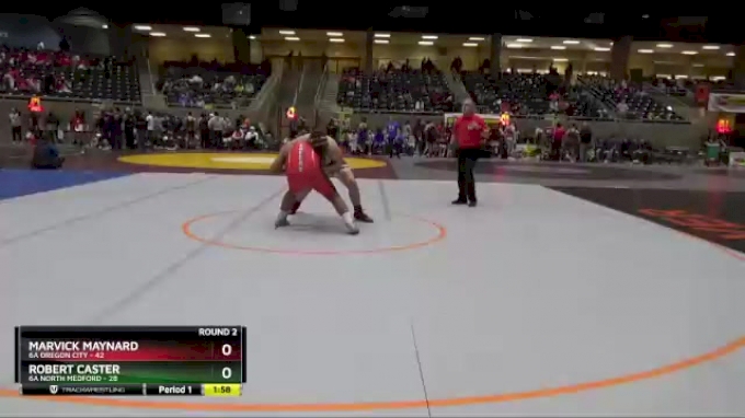 220 lbs Round 2 (4 Team) - Robert Caster, 6A North Medford vs Marvick ...