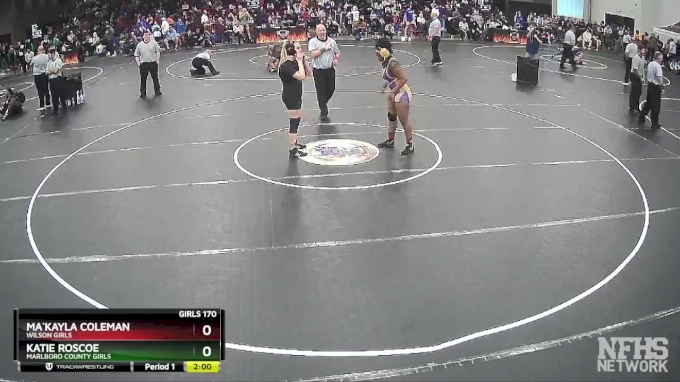 Girls 170 lbs Cons. Round 1 - Ma`Kayla Coleman, Wilson Girls vs Katie ...