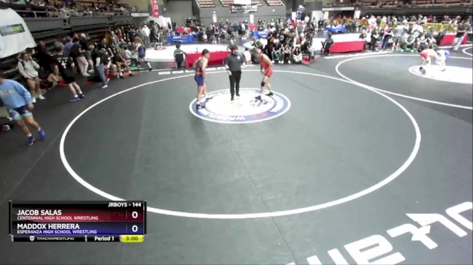 144 lbs Quarterfinal - Jacob Salas, Centennial High School Wrestling vs ...
