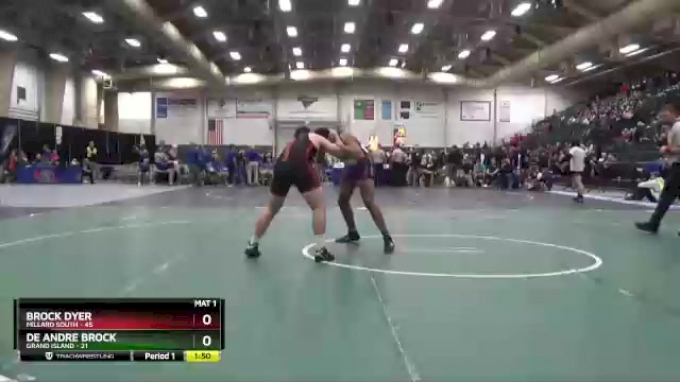 195 lbs Finals (8 Team) - Brock Dyer, Millard South vs De Andre Brock ...