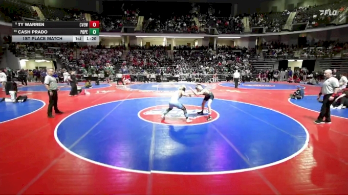 132-5A 1st Place Match - Ty Warren, Creekview vs Cash Prado, Pope