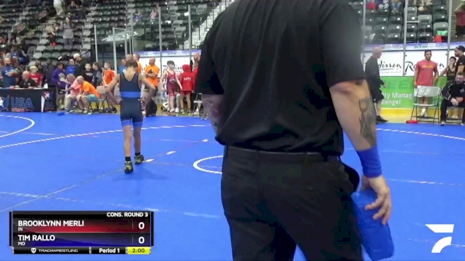 92 lbs Cons. Round 3 - Brooklynn Merli, IN vs Tim Rallo, MO