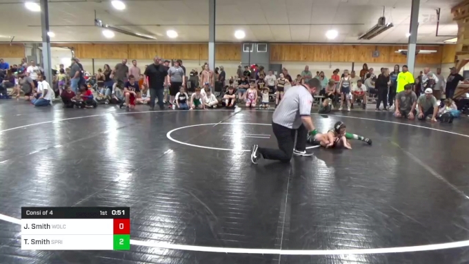 73 lbs Consi Of 4 - Jayden Smith, Wolcott vs Tyler Smith, Springville