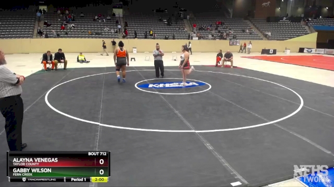 285 lbs 1st Place Match - Alayna Venegas, Taylor County vs Gabby Wilson ...
