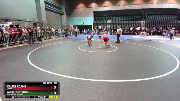 113 lbs Champ. Round 2 - Alex Portugal, Elk Grove Senior vs Calen Adams ...