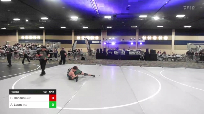 109 lbs Quarterfinal - Brody Hanson, Lake Stevens WC vs Andres Rambo ...