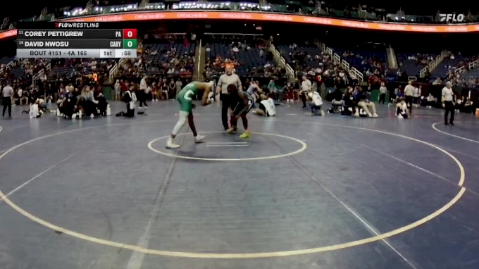 4A 165 lbs Cons. Round 1 - David Nwosu, Cary vs Corey Pettigrew ...