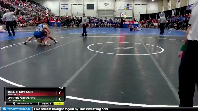 152 lbs Semis & 1st Wrestleback (8 Team) - Joel Thompson, Norfolk vs Westin Sherlock, Lincoln East