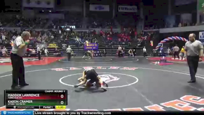 64 lbs Champ. Round 1 - Maddox Lawrence, Yorkville WC vs Kason Cramer ...