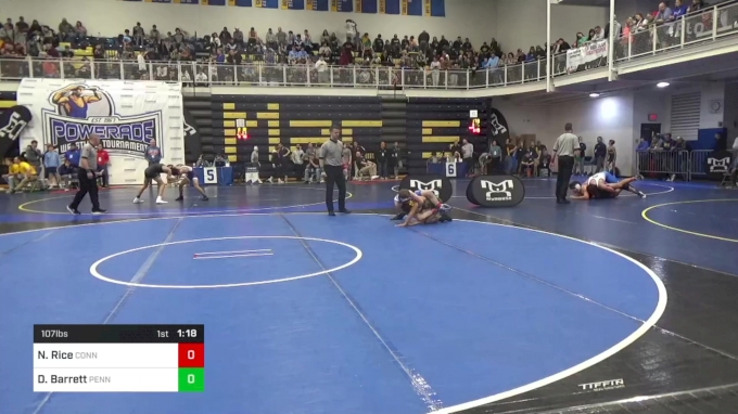 107 lbs R-32 - Nolan Rice, Connellsville vs Dylan Barrett, Penn Trafford