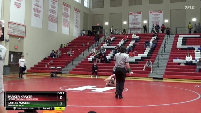 167 lbs 1st Place Match - Jakob Mason, Pelham Park MS vs Parker Krayer ...