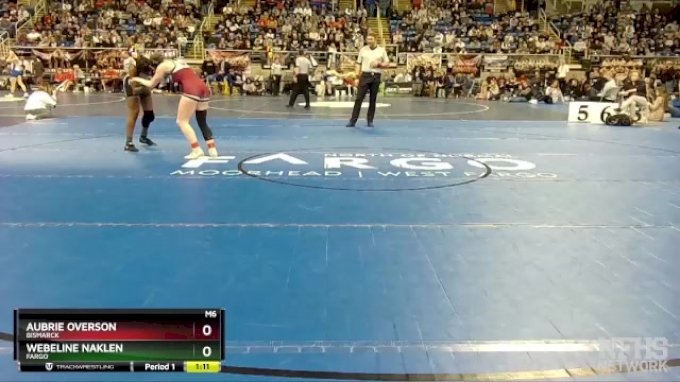142 lbs 1st Place Match - Aubrie Overson, Bismarck vs Webeline Naklen ...