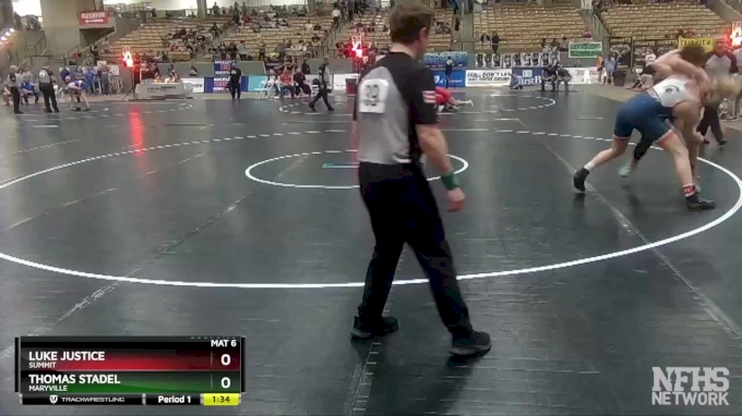 AA 195 lbs Quarterfinal - Thomas Stadel, Maryville vs Luke Justice, Summit