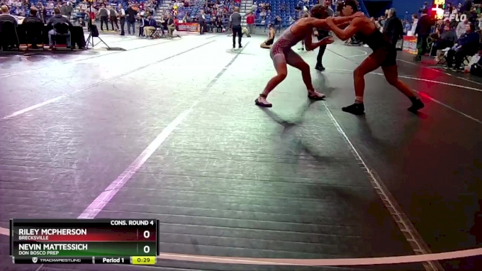 190 lbs Cons. Round 4 - Nevin Mattessich, Don Bosco Prep vs Riley ...