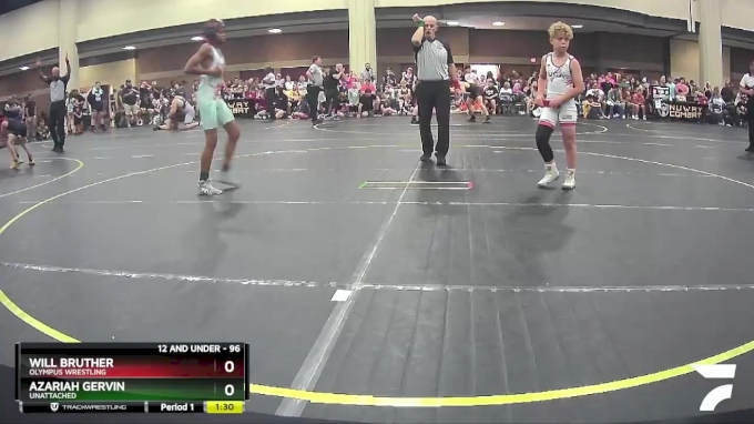 96 lbs Quarterfinal - Will Bruther, Olympus Wrestling vs Azariah Gervin ...