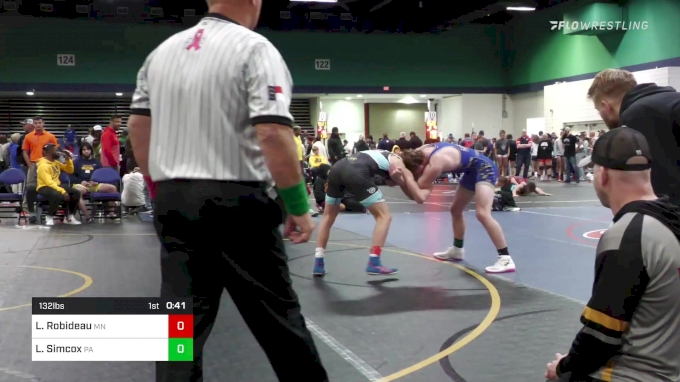 132 lbs 7th Place - Landon Robideau, MN vs Luke Simcox, PA