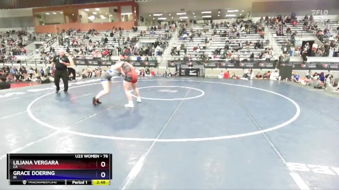 76 lbs Champ. Round 1 - Liliana Vergara, CA vs Grace Doering, IN