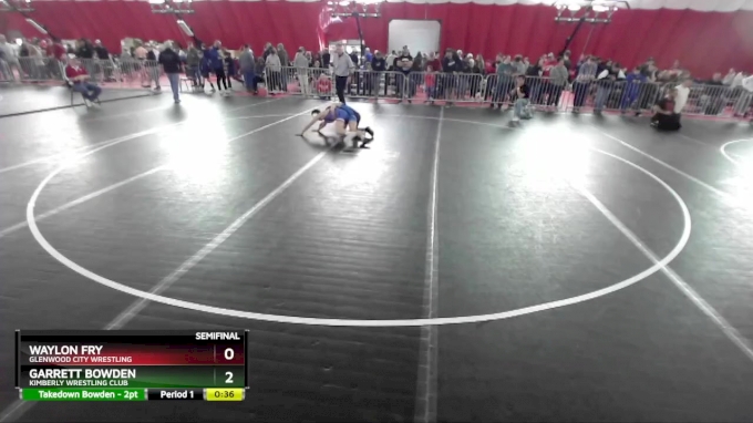 102 lbs Semifinal - Waylon Fry, Glenwood City Wrestling vs Garrett ...