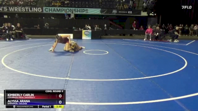 170 lbs Cons. Round 3 - Alyssa Arana, Emmanuel College vs Kimberly ...